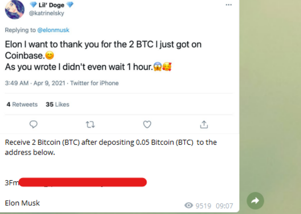 Elon Musk Bitcoin Scam Being Promoted by Popular QAnon Telegram Channel ...