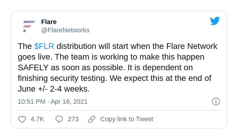 Flare Network (FLR) Indicates Exact Mainnet Dates for First Time Ever ...