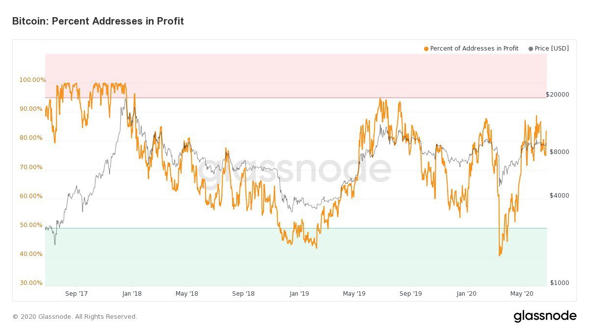 Proportion of Bitcoin Addresses in Profit Currently Stands at 83 ...
