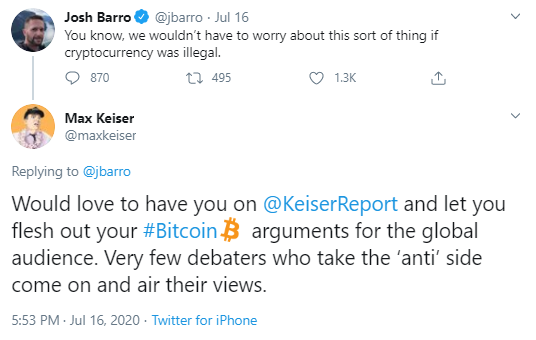 Twitter Hack Would Not Have Happened If Crypto Wasn’t Legal: Josh Barro ...