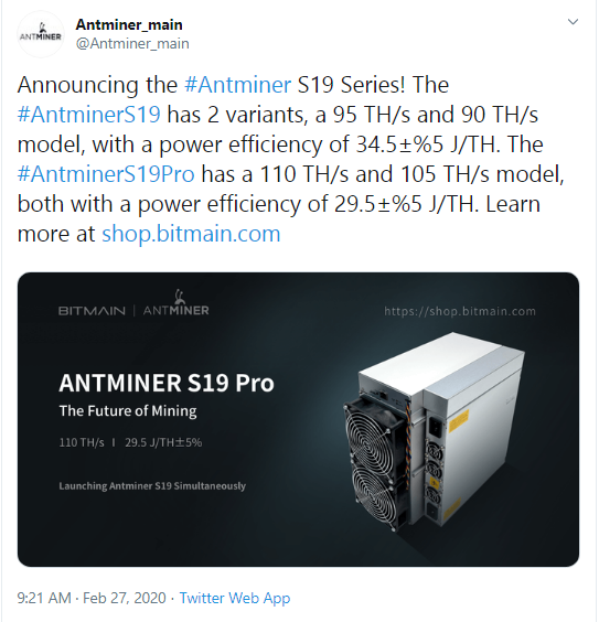Bitmain Teases New Generation of ASICs, Antminer S19, Ten Weeks Before ...