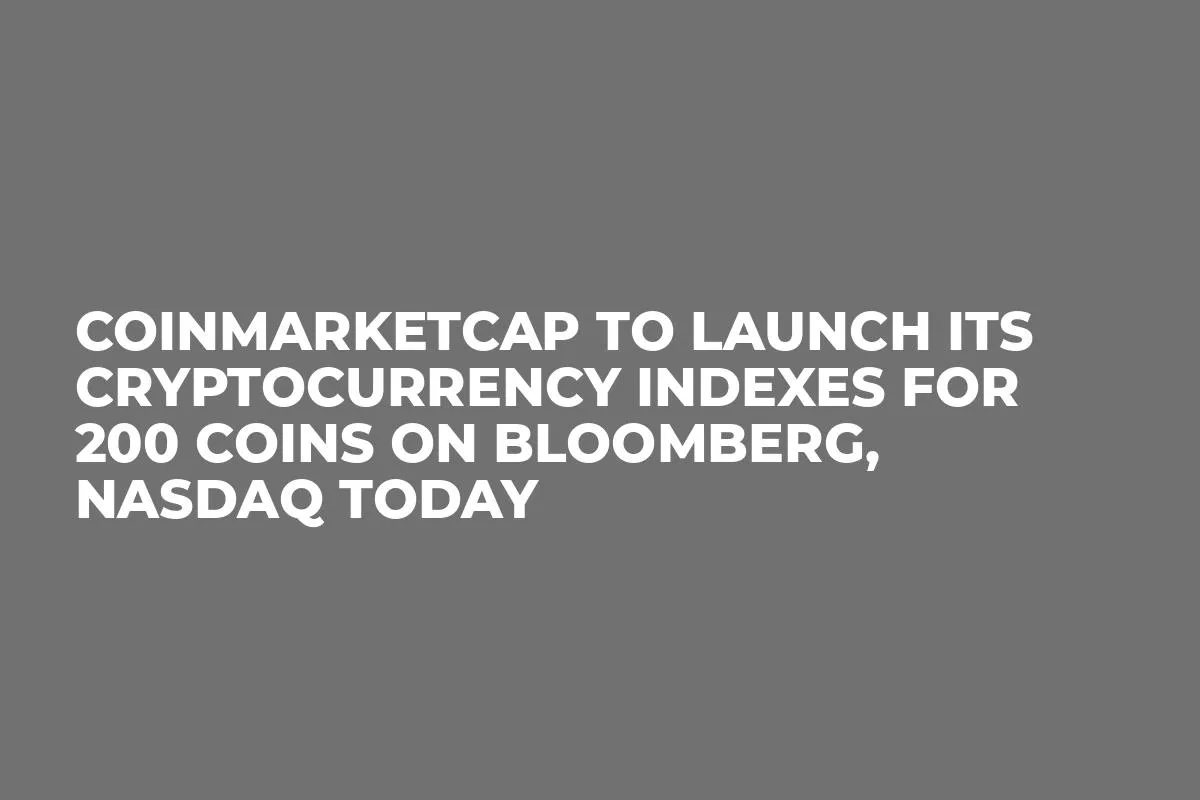 CoinMarketCap to Launch Its Cryptocurrency Indexes for 200 Coins on ...