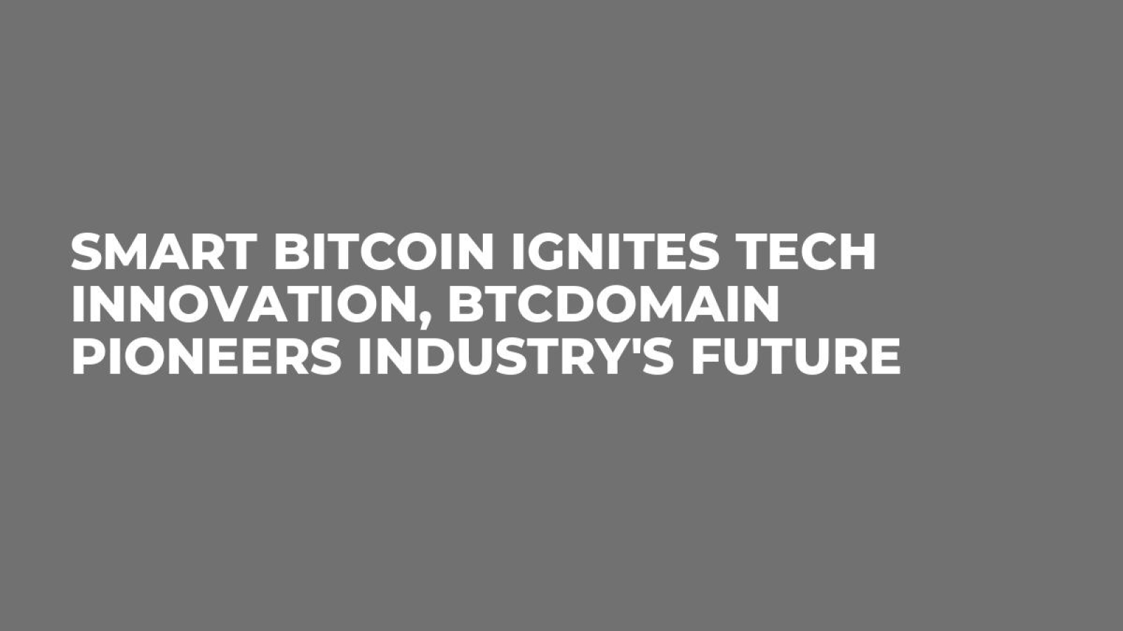 Smart Bitcoin Ignites Tech Innovation, BTCDomain Pioneers Industry's Future
