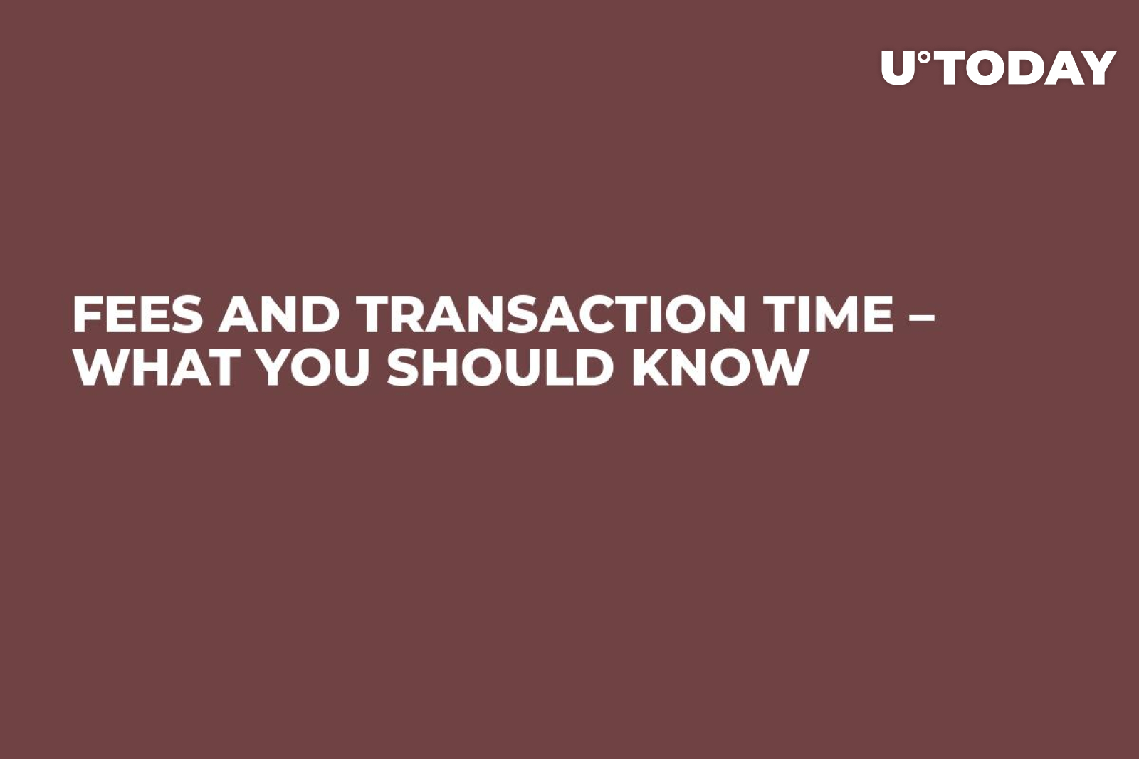 Fees and transaction time – what you should know - U.Today