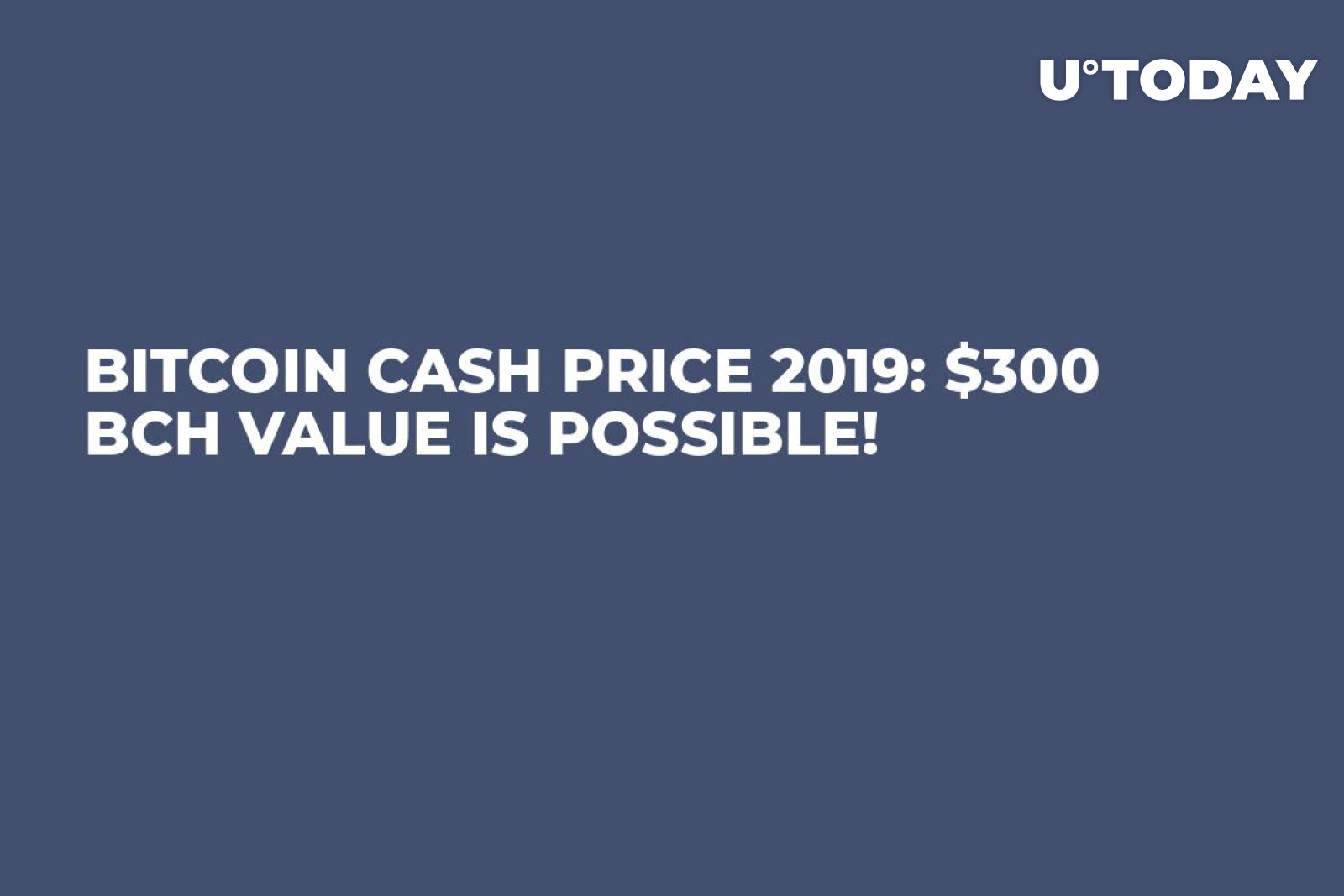 Bitcoin Cash Price 2019: $300 BCH Value Is Possible! - U.Today