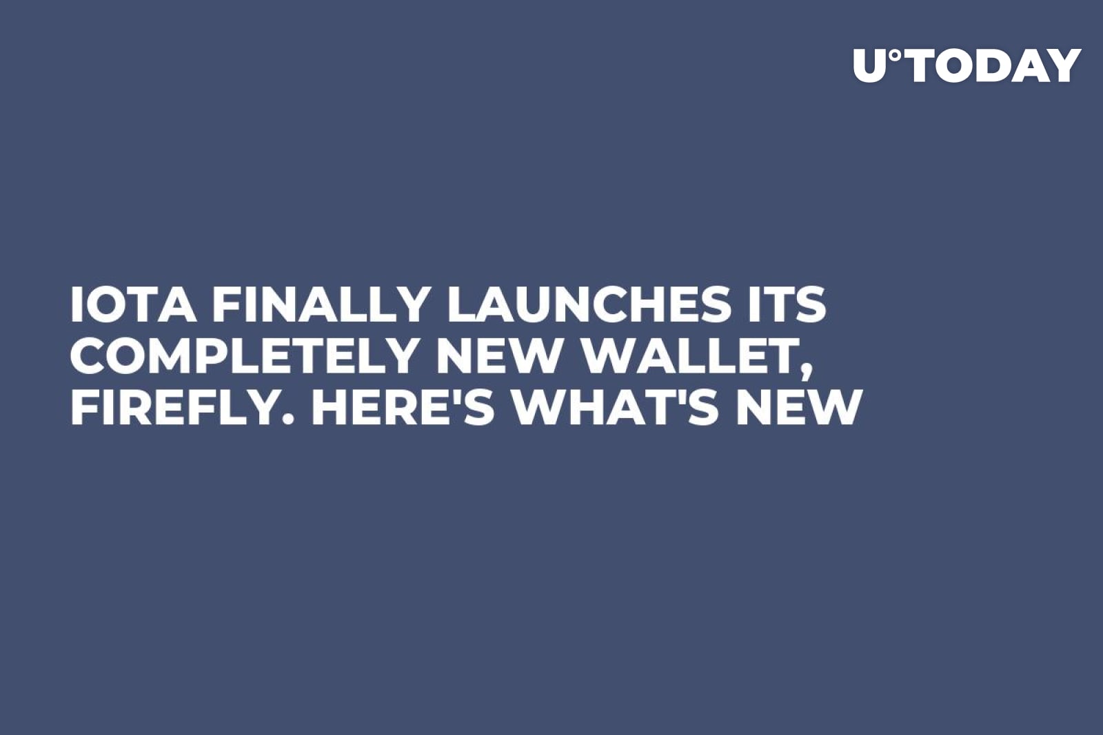 IOTA Finally Launches Its Completely New Wallet, Firefly. Here's What's ...