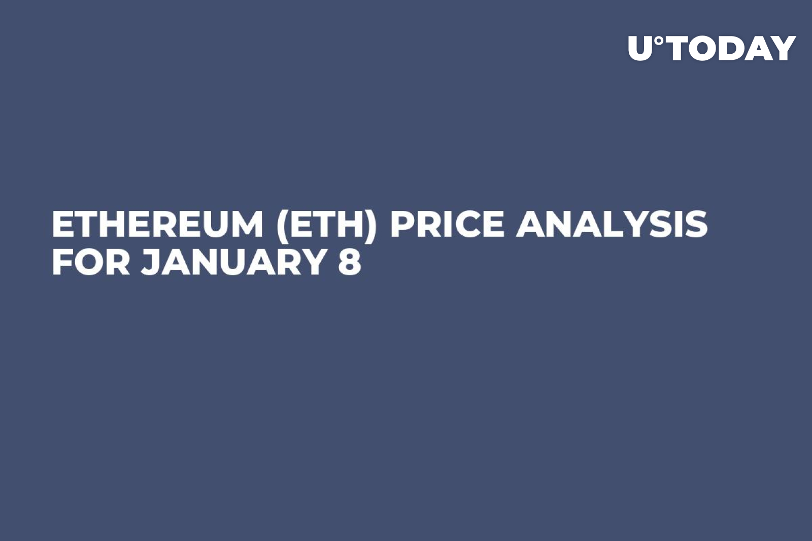Ethereum ETH Price Analysis For January 8