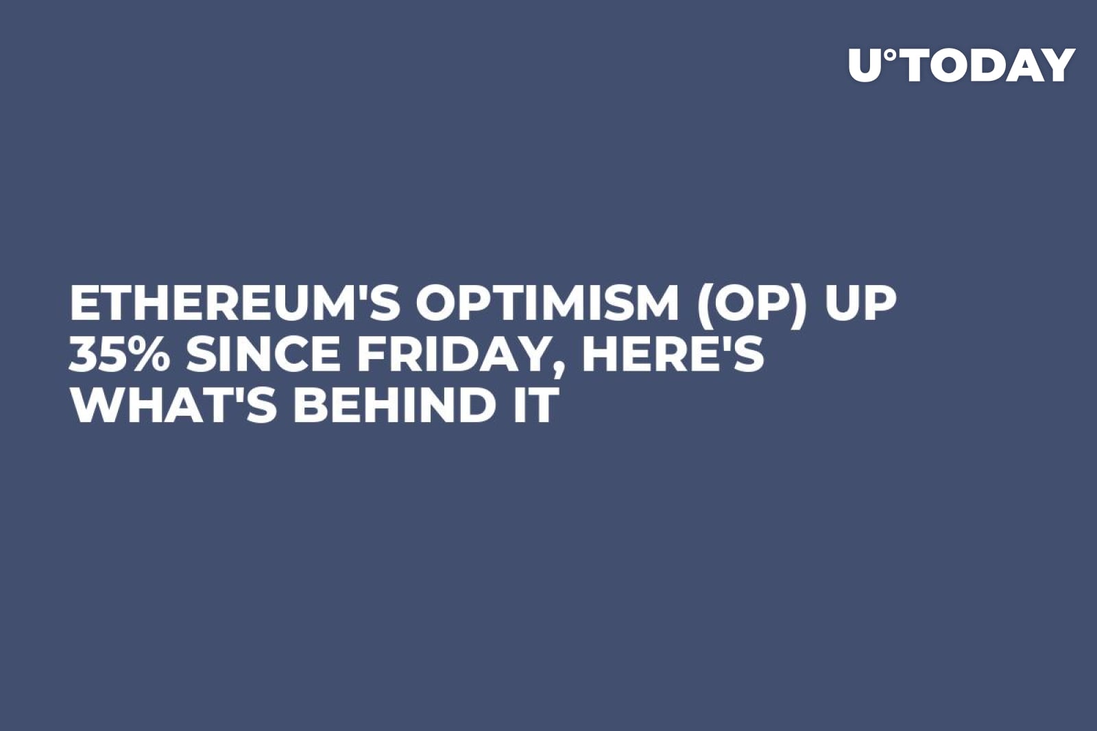 Ethereum's Optimism (OP) Up 35% Since Friday, Here's What's Behind It ...