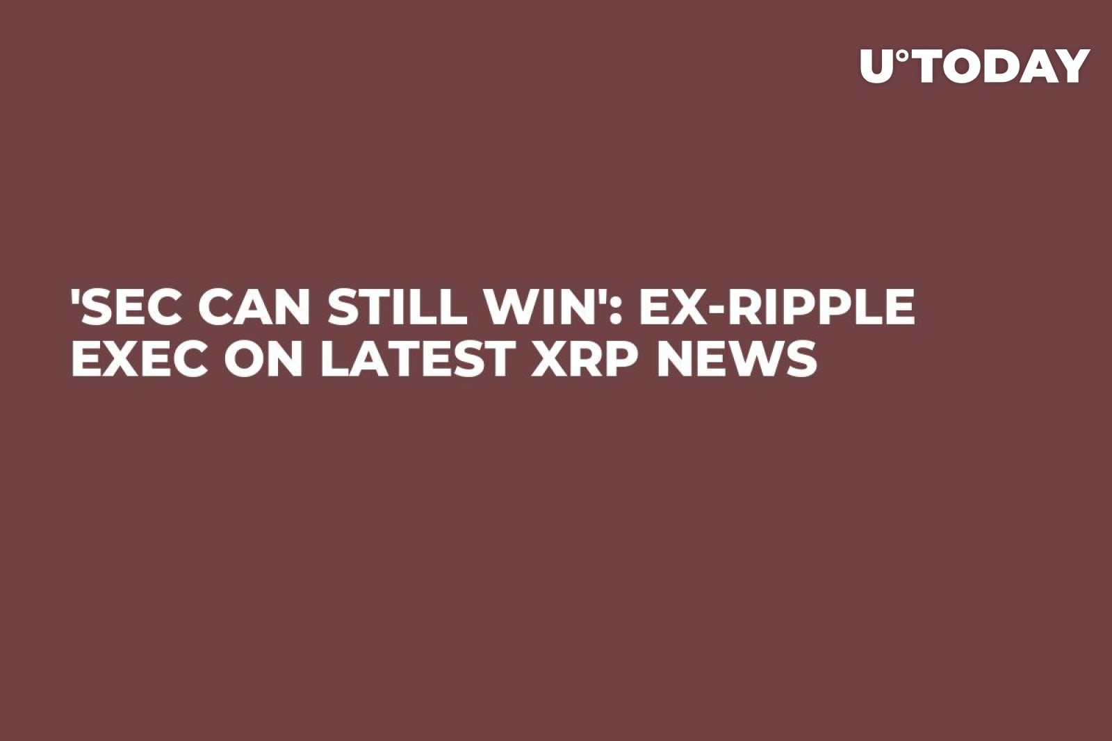 'SEC Can Still Win': Ex-Ripple Exec on Latest XRP News - U.Today