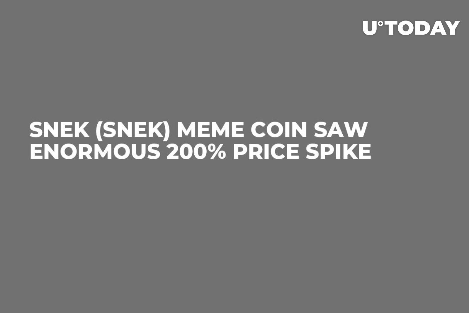 Snek (SNEK) Meme Coin Saw Enormous 200% Price Spike - U.Today