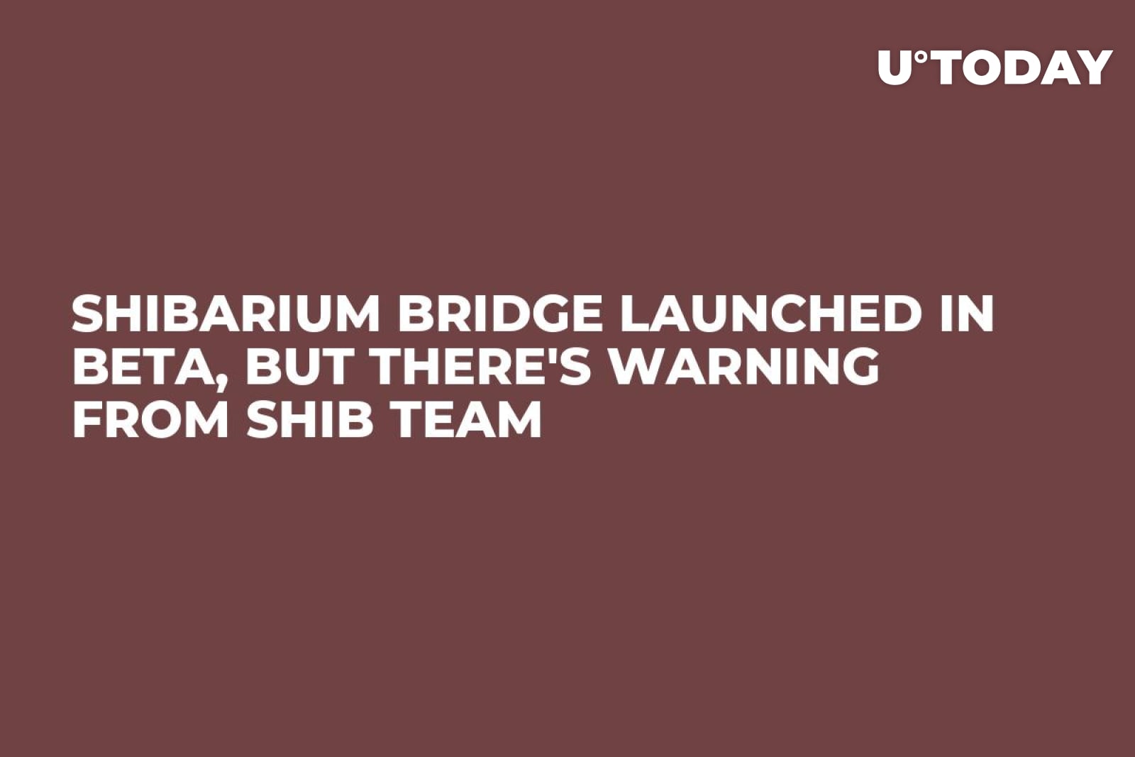 Shibarium Bridge Launched in Beta, But There's Warning From SHIB Team ...