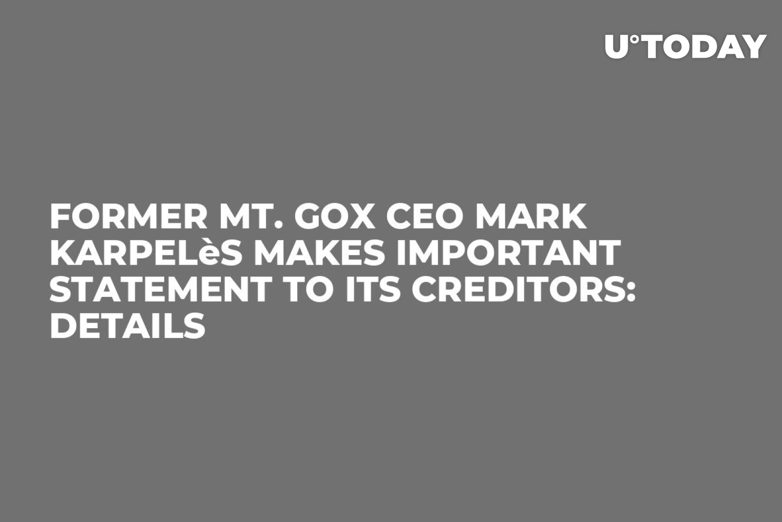 Former Mt. Gox CEO Mark Karpelès Makes Important Statement to Its ...