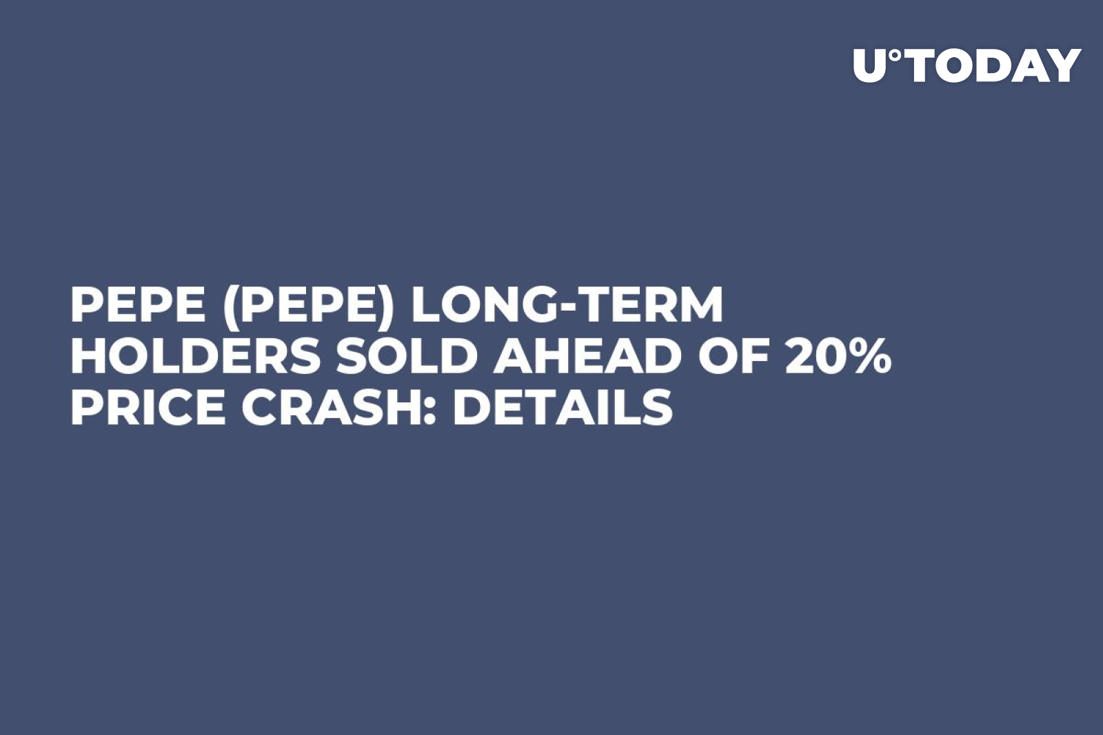 Pepe (PEPE) Long-Term Holders Sold Ahead of 20% Price Crash: Details ...
