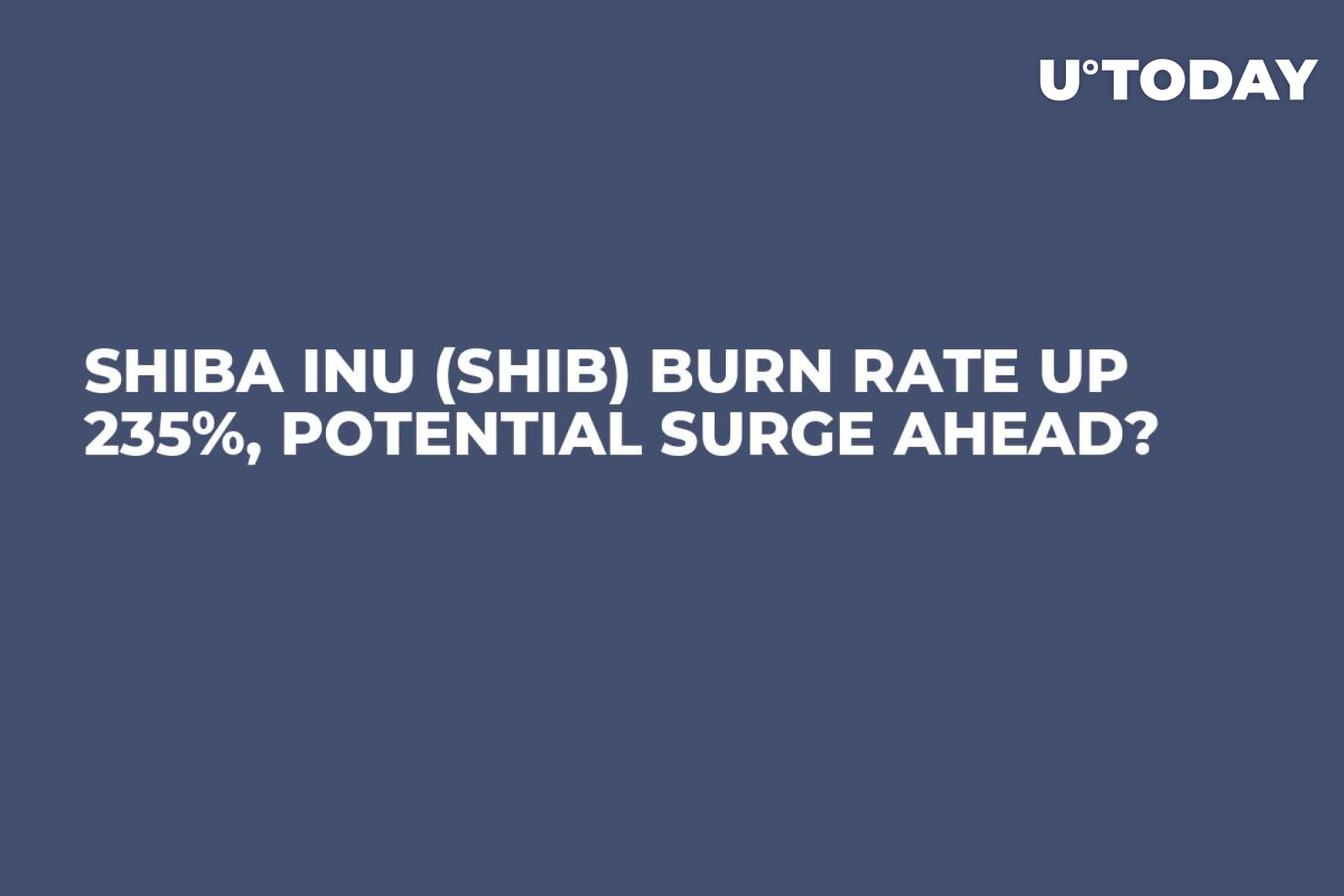 Shiba Inu (SHIB) Burn Rate up 235%, Potential Surge Ahead? - U.Today