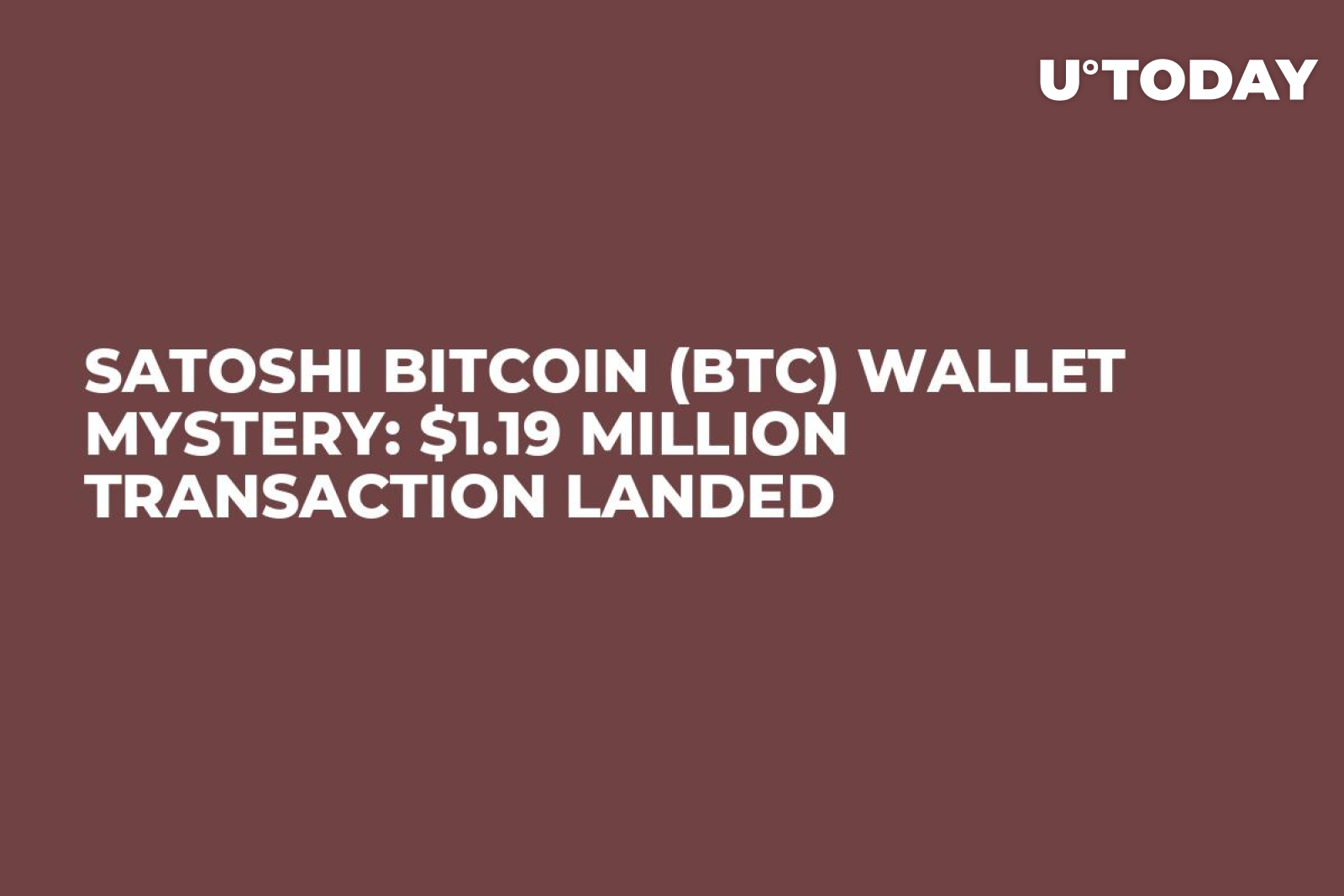 Satoshi Bitcoin (BTC) Wallet Mystery: $1.19 Million Transaction Landed ...