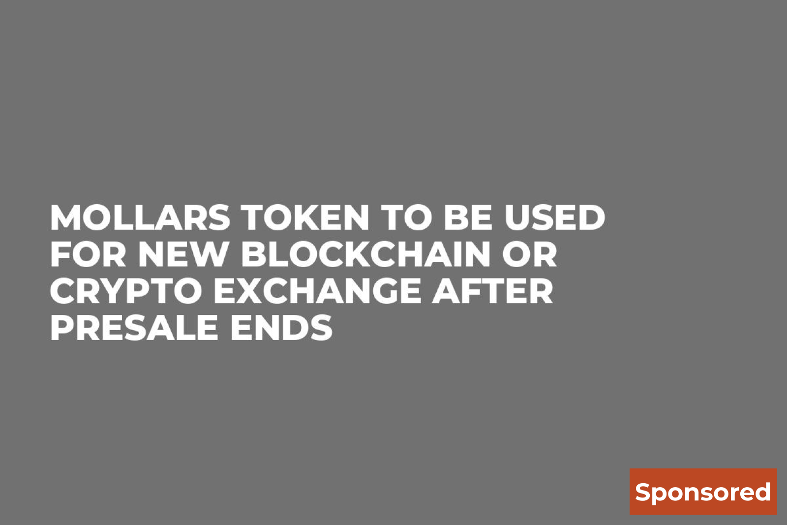 Mollars Token To Be Used For New Blockchain or Crypto Exchange After ...