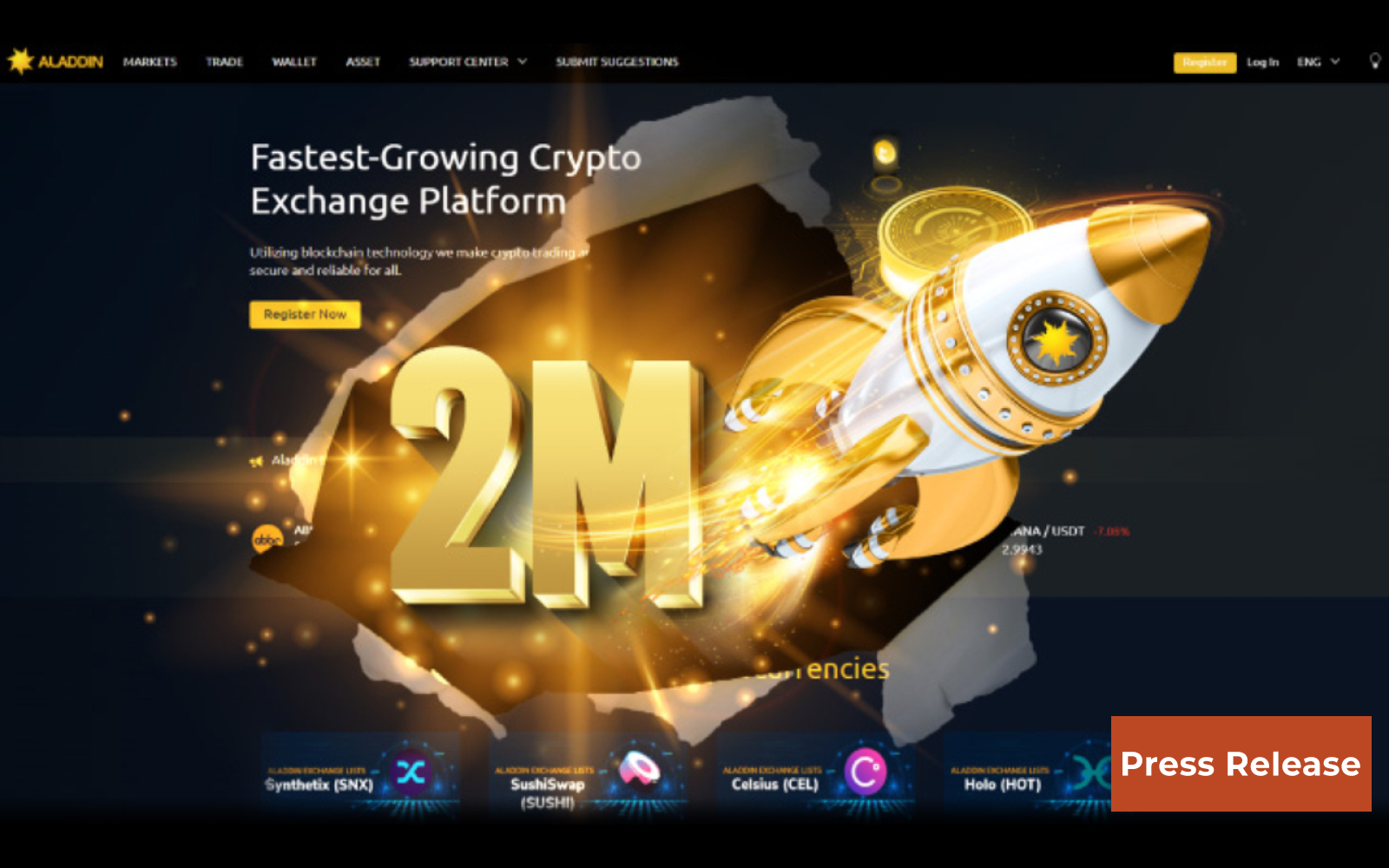 Aladdin Exchange Hits 2M Traders, with Growth Continuing to Rise