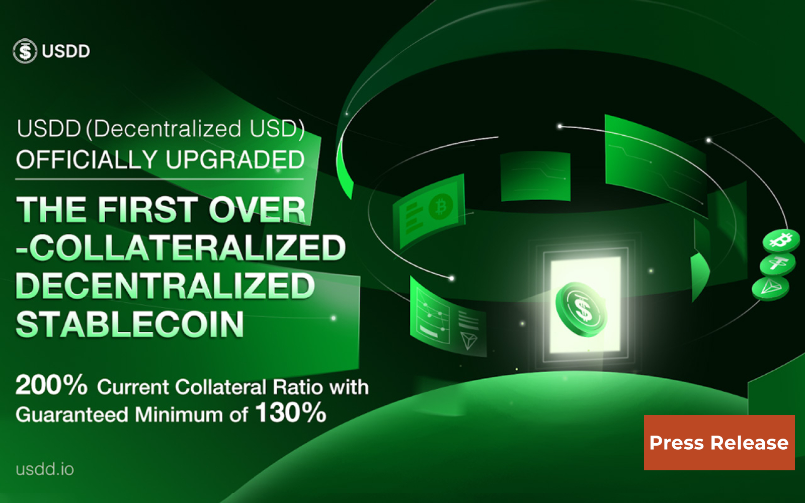 USDD Upgrades into the First Over-Collateralized Decentralized Stablecoin