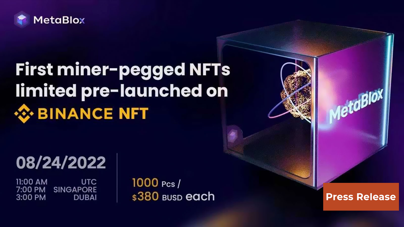 The First Miner-Pegged NFT, Metablox Announced the Genesis Miner-NFT ...