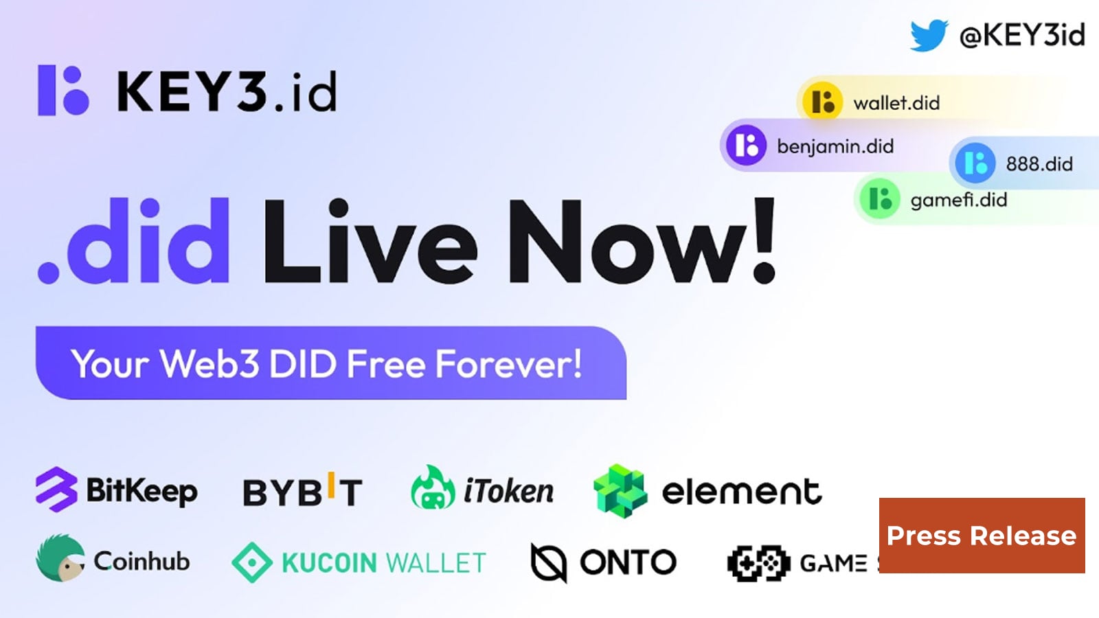 KEY3.id Goes Live Today! Aligned Partnership with Bitkeep and 8 Other ...