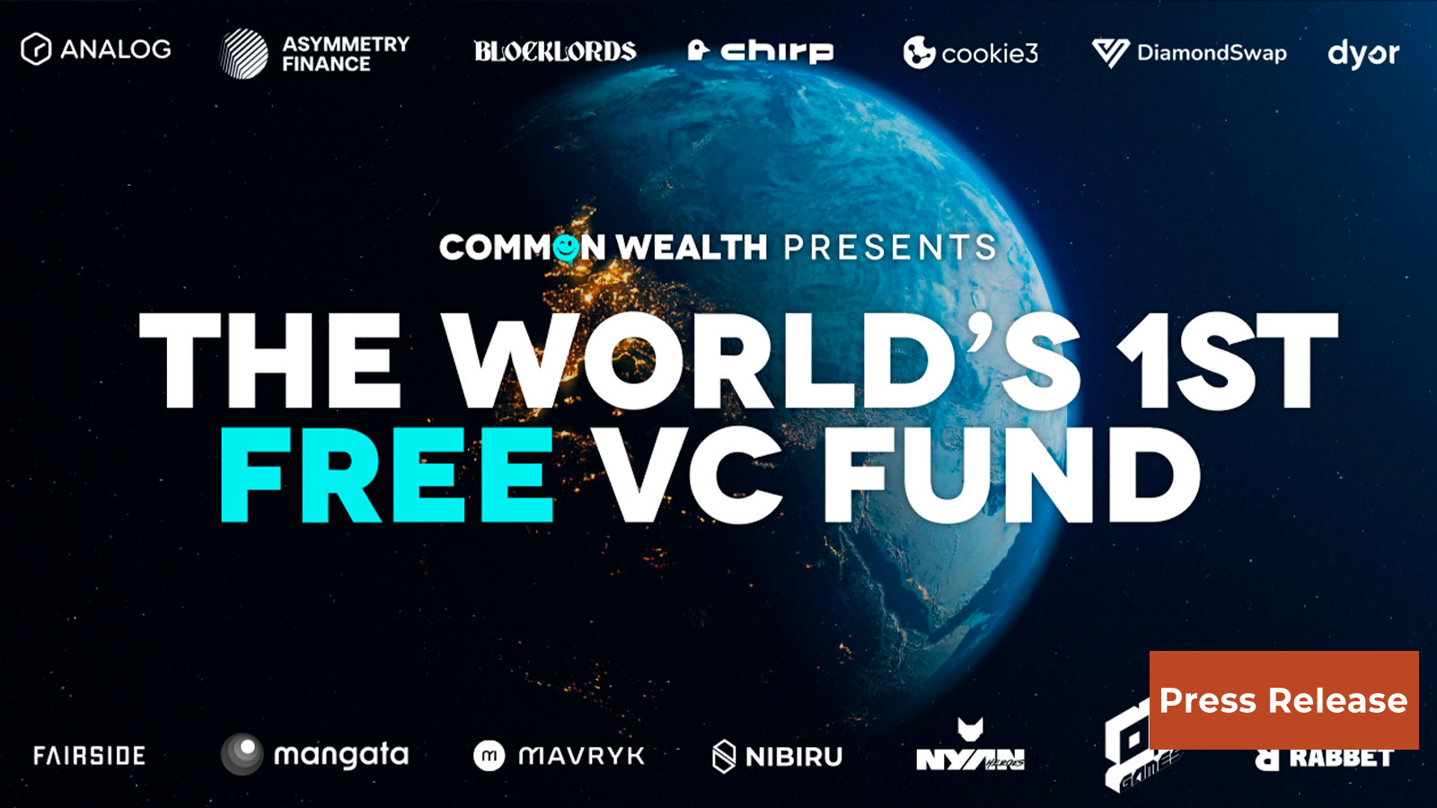 Common Wealth Announces the Launch of the World's First Free VC Fund
