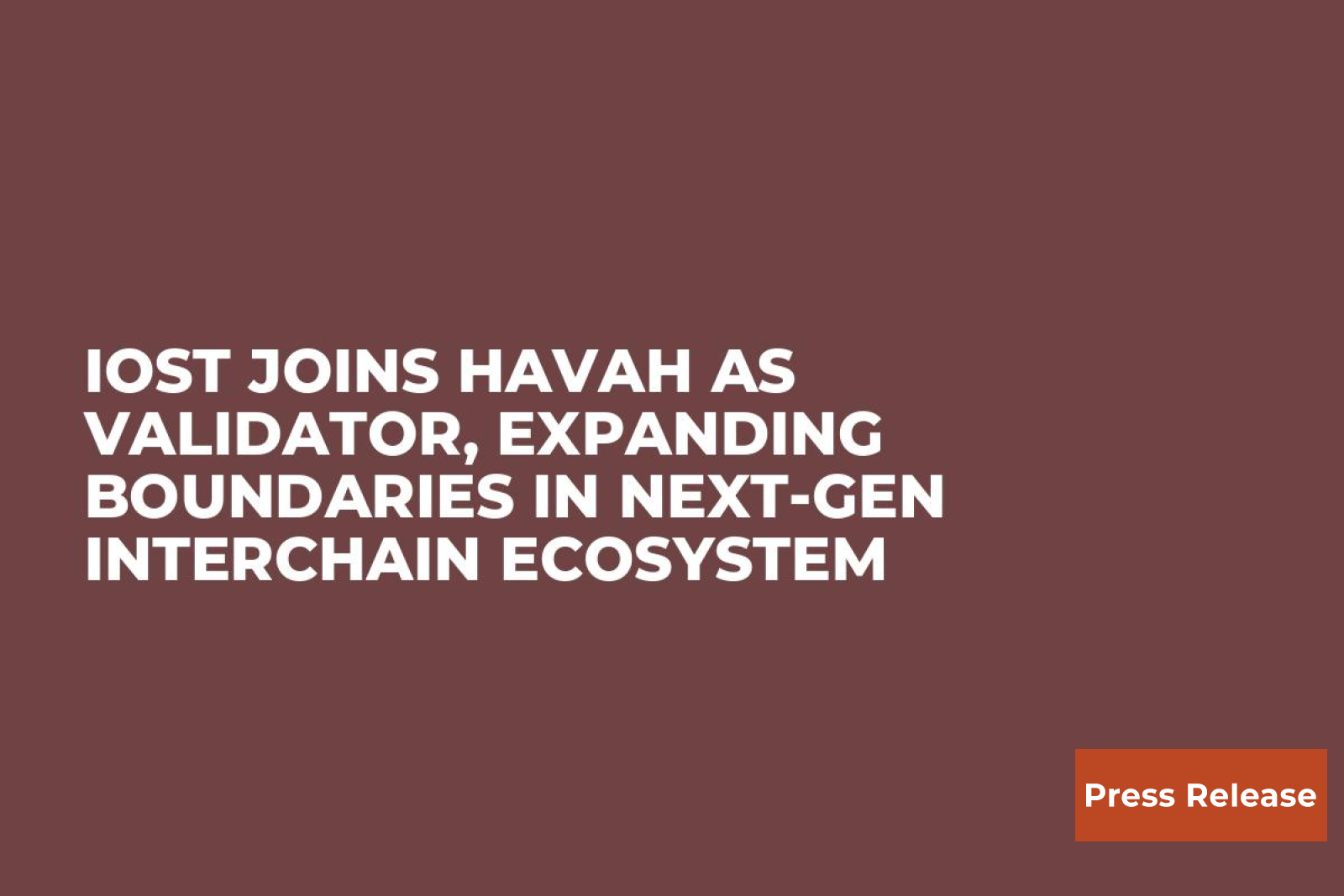IOST Joins HAVAH as Validator, Expanding Boundaries in Next-Gen ...