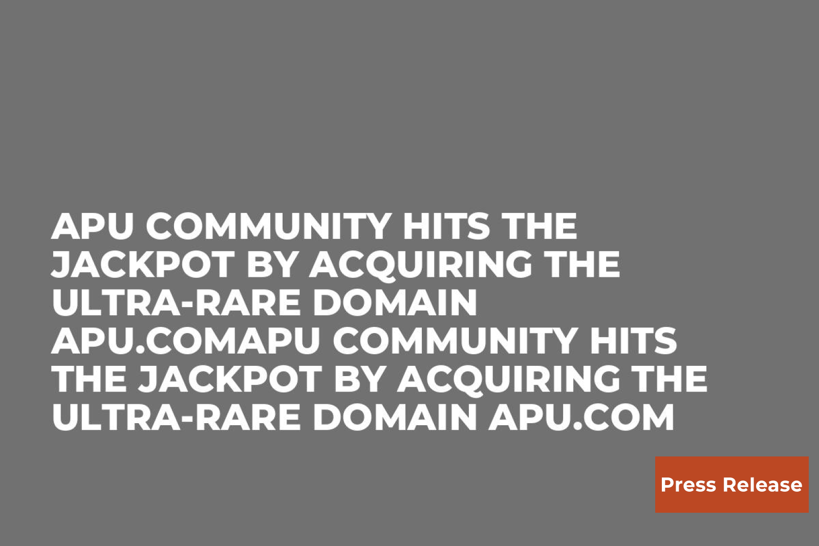 Apu Community Hits the Jackpot by Acquiring the Ultra-Rare Domain APU ...